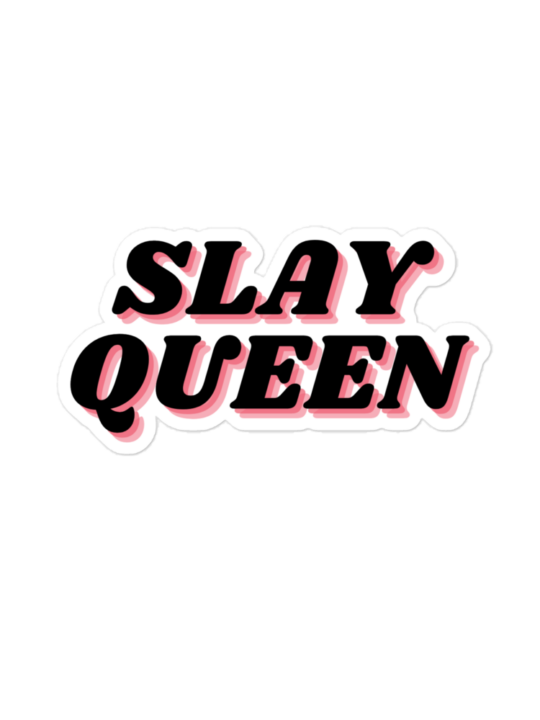Durable Vinyl Stickers Slay Queen Vinyl Stickers - 2 Pack 4x2 Inch ...