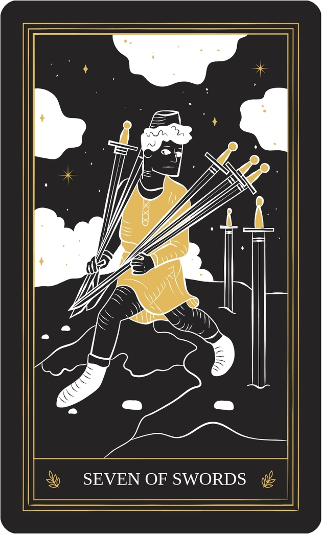 Seven of Swords Tarot Card Meaning | Evaluating Strategies and Choices