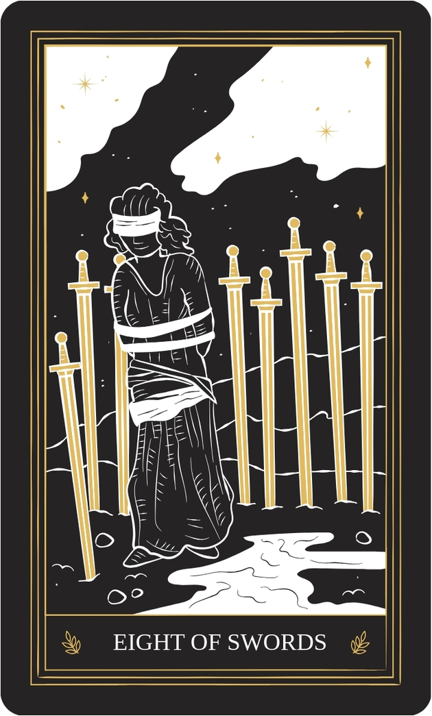 Eight of Swords Tarot Card Meaning | Transition and Reflection