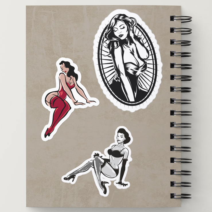 Curves That Slay Sticker Sheet | Burlesque Pinup Vinyl Stickers